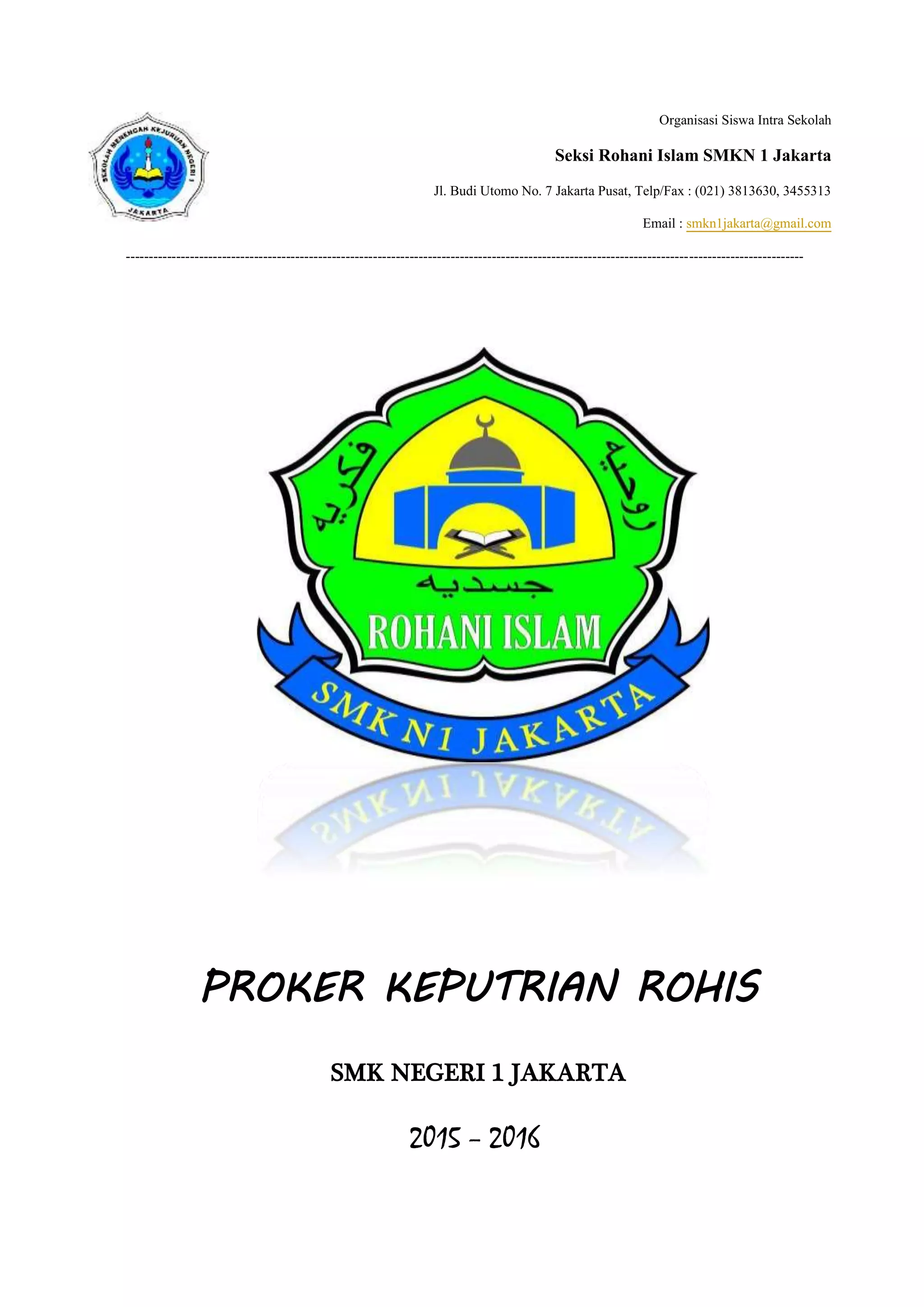 Proker Keputrian Rohis SMK Negeri 1 Jakarta | DOCX
