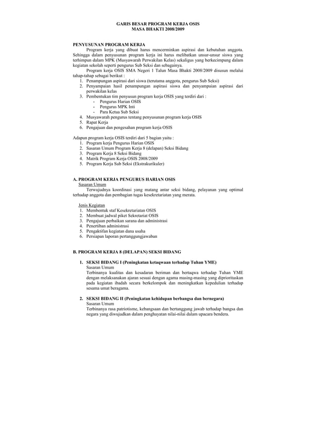 Proker osis 89 lengkap jadi | PDF