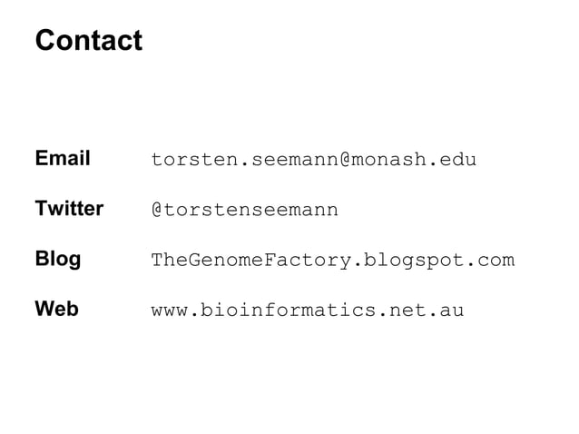 Prokka - rapid bacterial genome annotation - ABPHM 2013 | PPTX