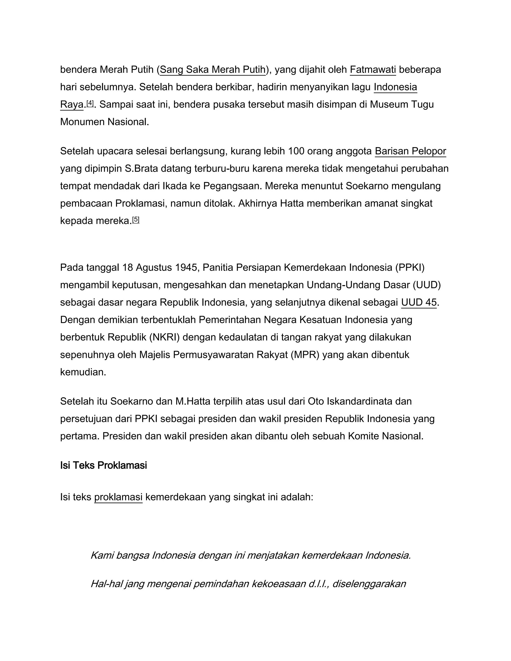 Proklamasi Kemerdekaan Indonesia | DOCX