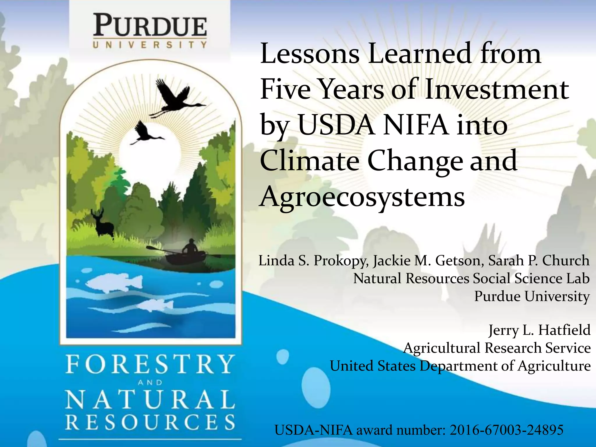 Lessons Learned from Five Years of Investment by USDA NIFA into Climate ...