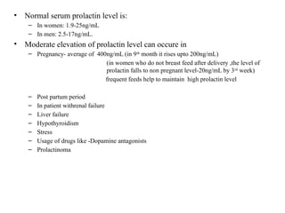 Prolactin - Function, Hypoprolactinemia, Hyperprolactinemia | PPTX