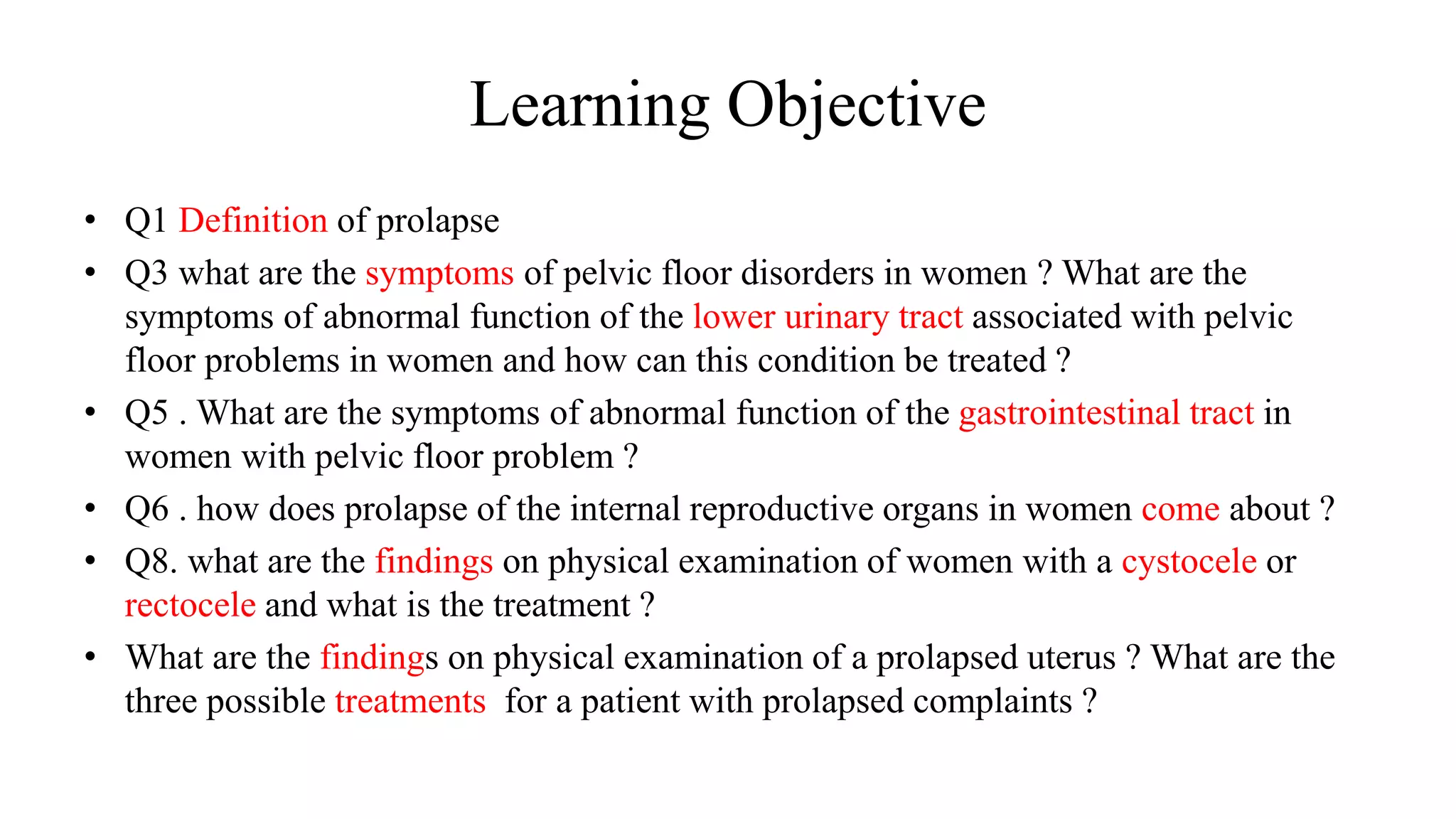 uterine Prolapse and incontinence | PPTX