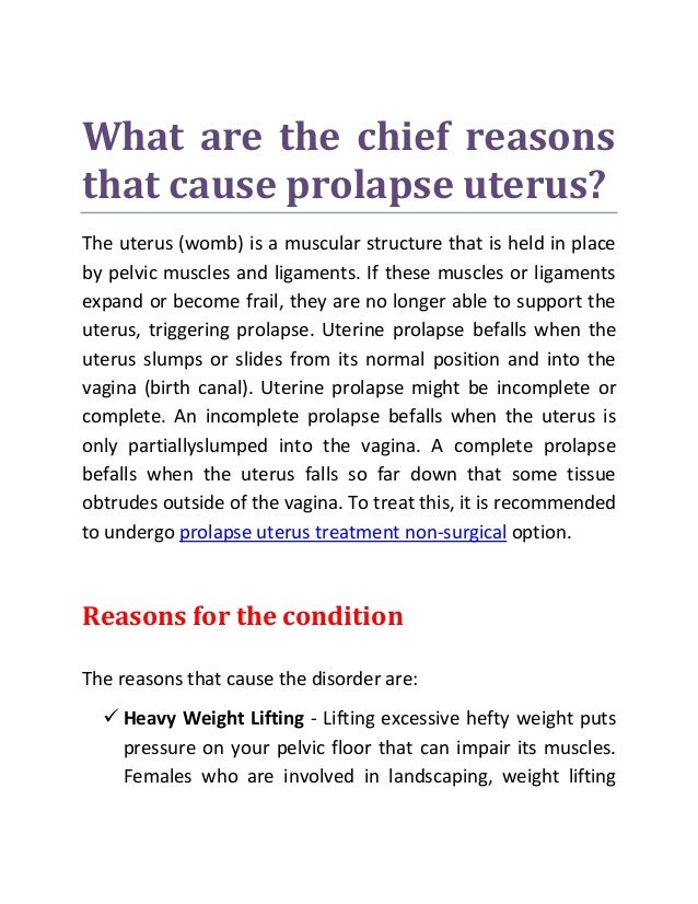 Causes Of Uterus Prolapsed
