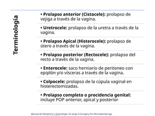 Prolapso genital: histerocele, cistocele y rectocele | PPTX