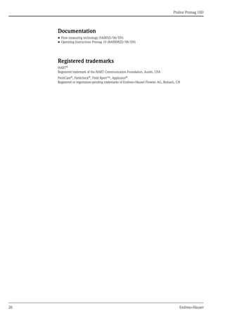 Electromagnetic flowmeter - Proline promag 10D | PDF | Technology ...