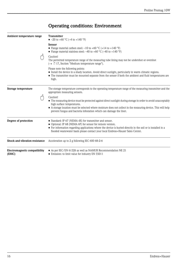 Proline promag 10 w endress+hauser datasheet-electromagnetic flowmeter ...