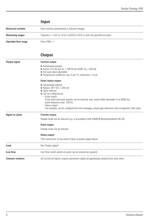 Proline promag 10 w endress+hauser datasheet-electromagnetic flowmeter ...