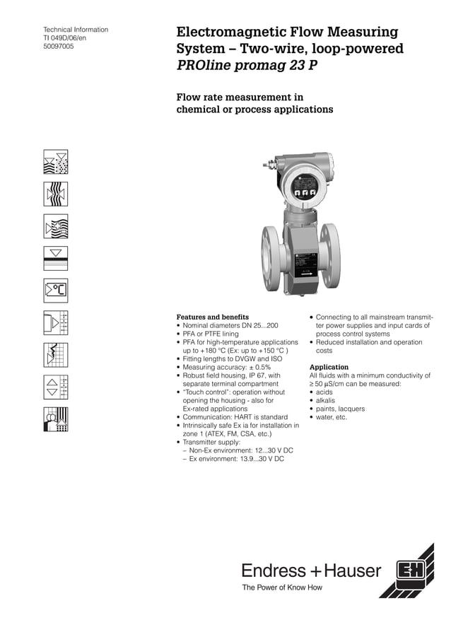 Proline PROline promag 23P -Electromagnetic Flowmeter | PDF