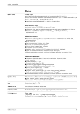 Proline promag 50 l endress+hauser datasheet-electromagnetic flowmeter ...