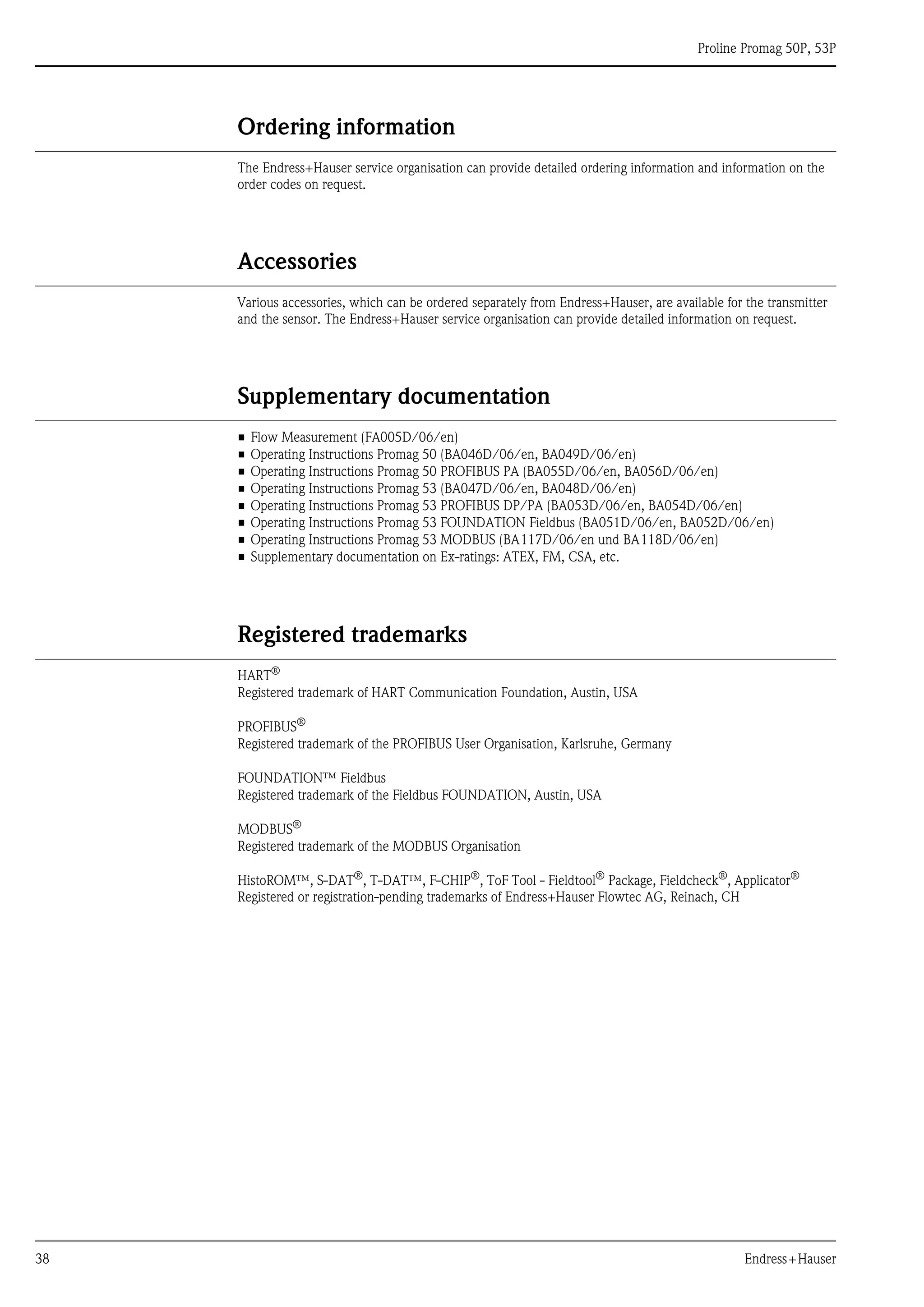 Proline Promag 50P, 53P-Electromagnetic Flowmeter | PDF