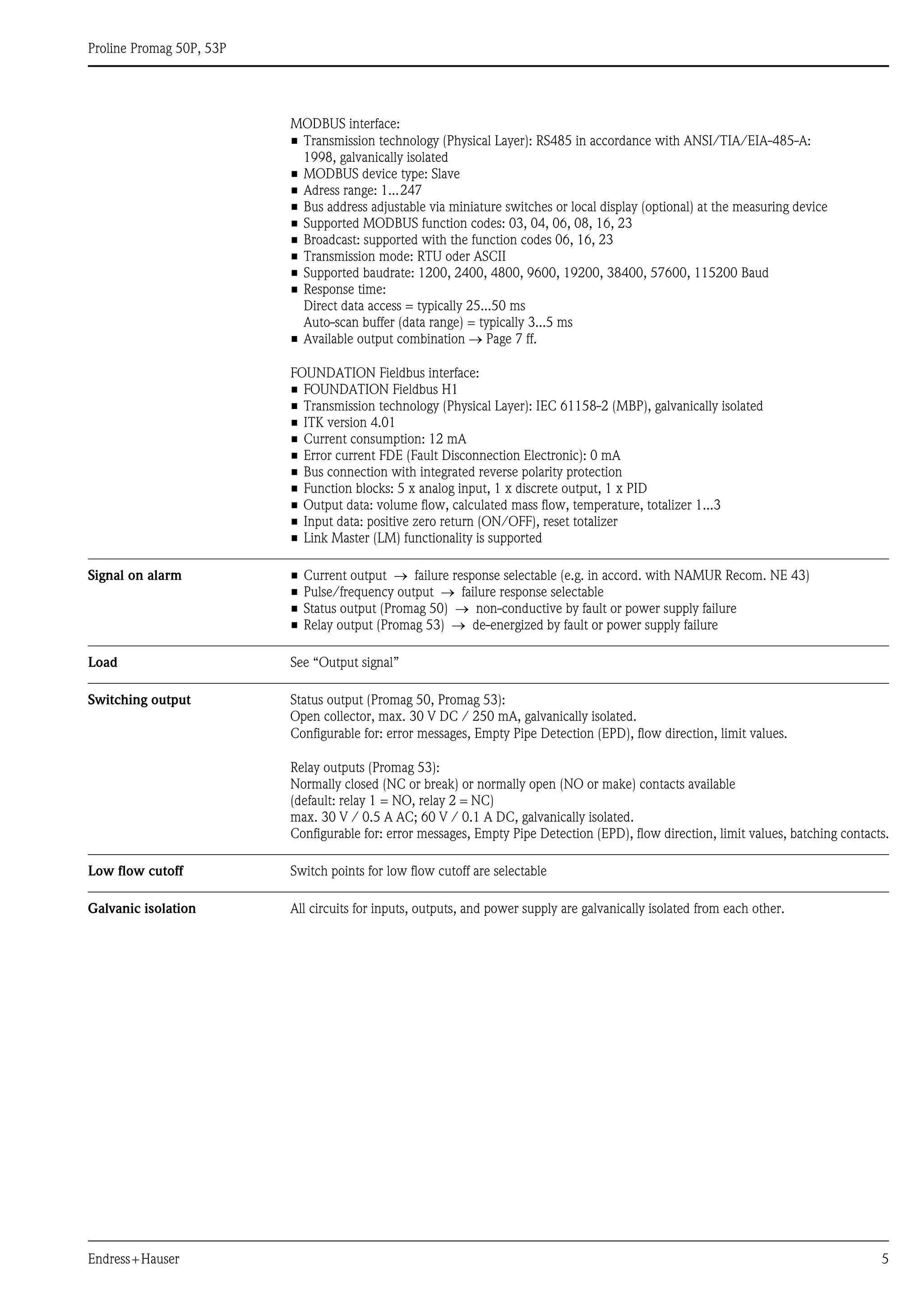 Proline Promag 50P, 53P-Electromagnetic Flowmeter | PDF