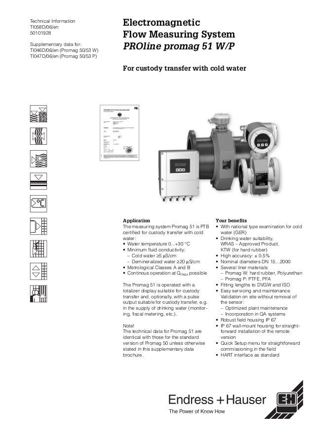 Proline PROline Promag 51W/P -Electromagnetic Flowmeter