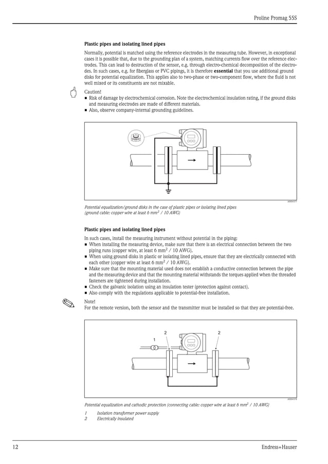 Proline promag 55 s endress+hauser datasheet-electromagnetic flowmeter ...