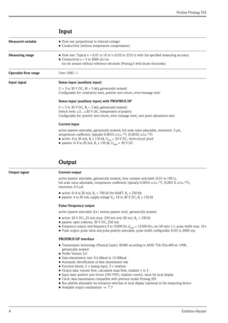 Proline promag 55 s endress+hauser datasheet-electromagnetic flowmeter ...