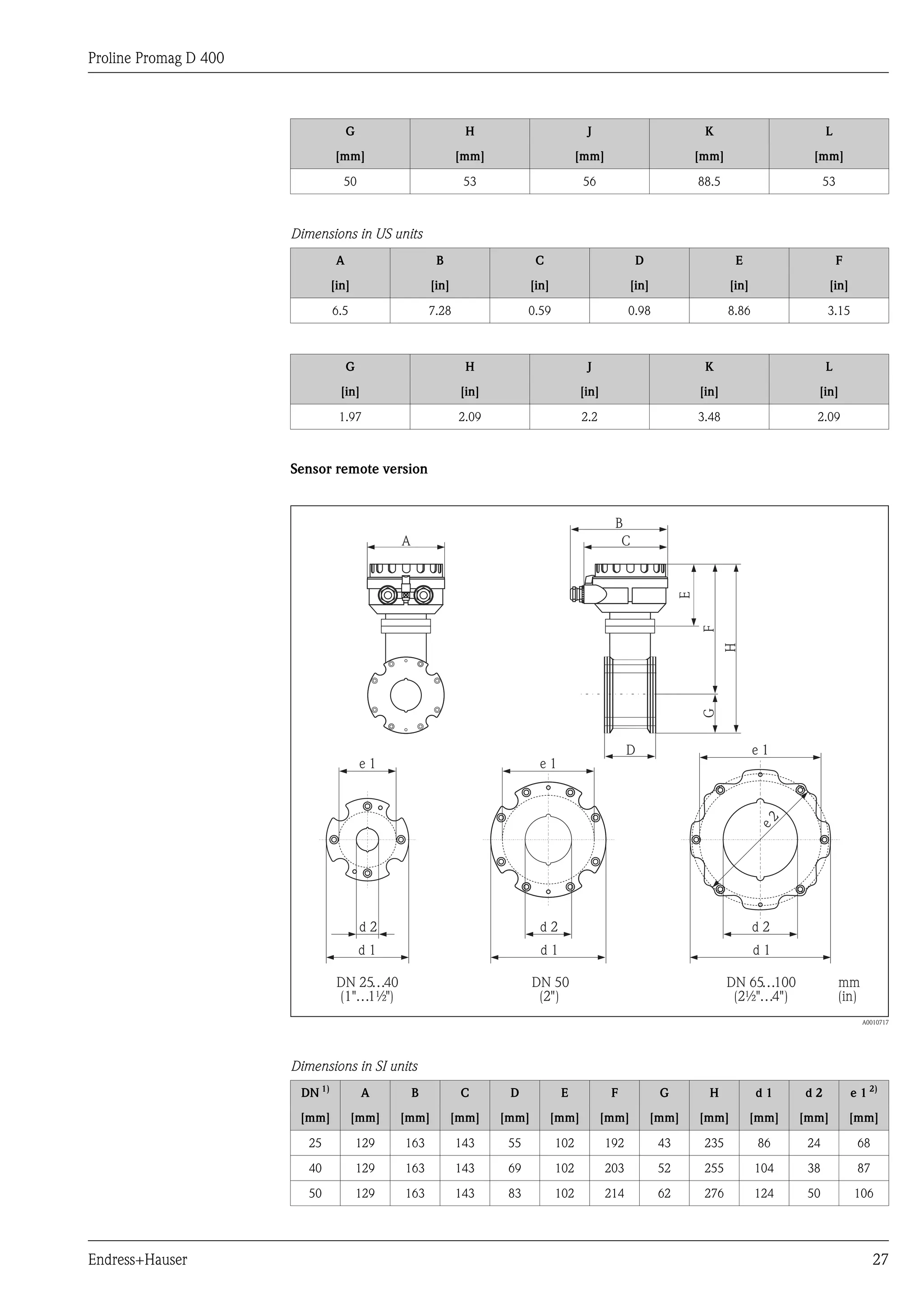 Proline promag d 400 endress+hauser datasheet-electromagnetic flowmeter ...