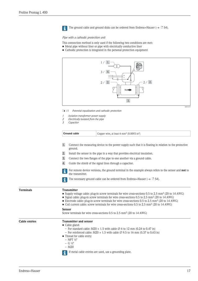 Proline Promag L 400-Electromagnetic Flowmeter | PDF