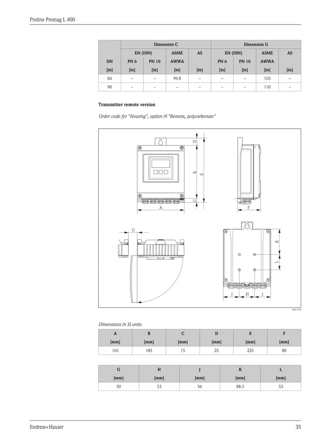Proline Promag L 400-Electromagnetic Flowmeter | PDF