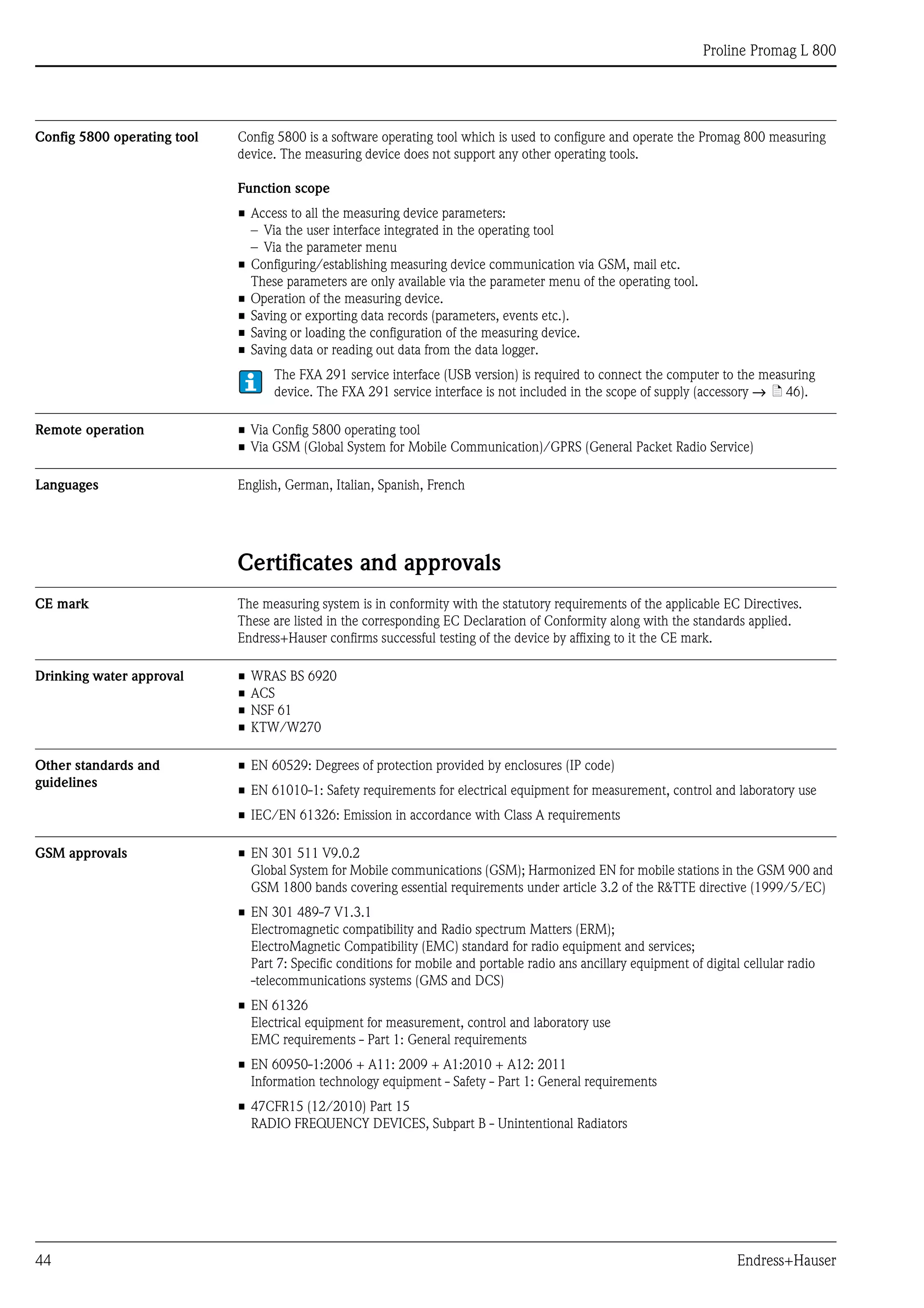 Proline promag l 800 endress+hauser datasheet-electromagnetic flowmeter ...
