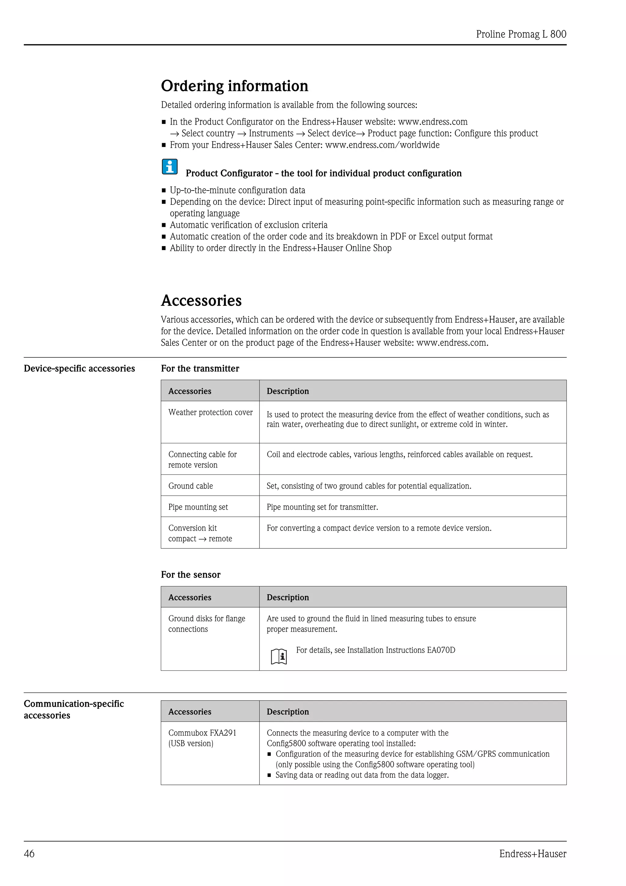 Proline promag l 800 endress+hauser datasheet-electromagnetic flowmeter | PDF