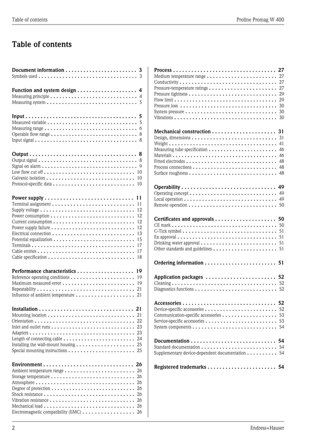 Proline promag w 400 endress+hauser datasheet-electromagnetic flowmeter ...