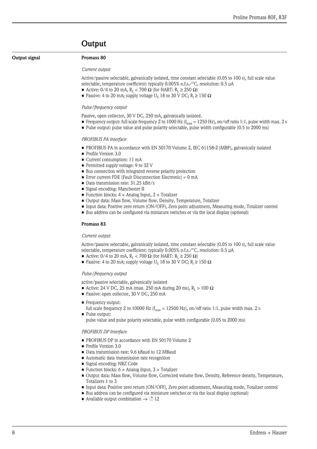 Proline promass 80 f 83f-endress+hauser datasheet-coriolis mass ...