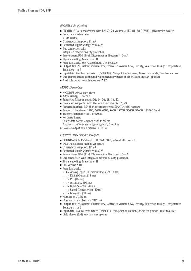 Proline promass 80 f 83f-endress+hauser datasheet-coriolis mass ...