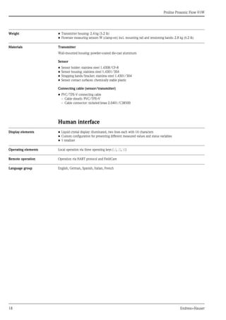 Proline prosonic flow 91 w endress+hauser datasheet-ultrasonic ...
