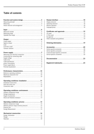 Proline prosonic flow 91 w endress+hauser datasheet-ultrasonic ...