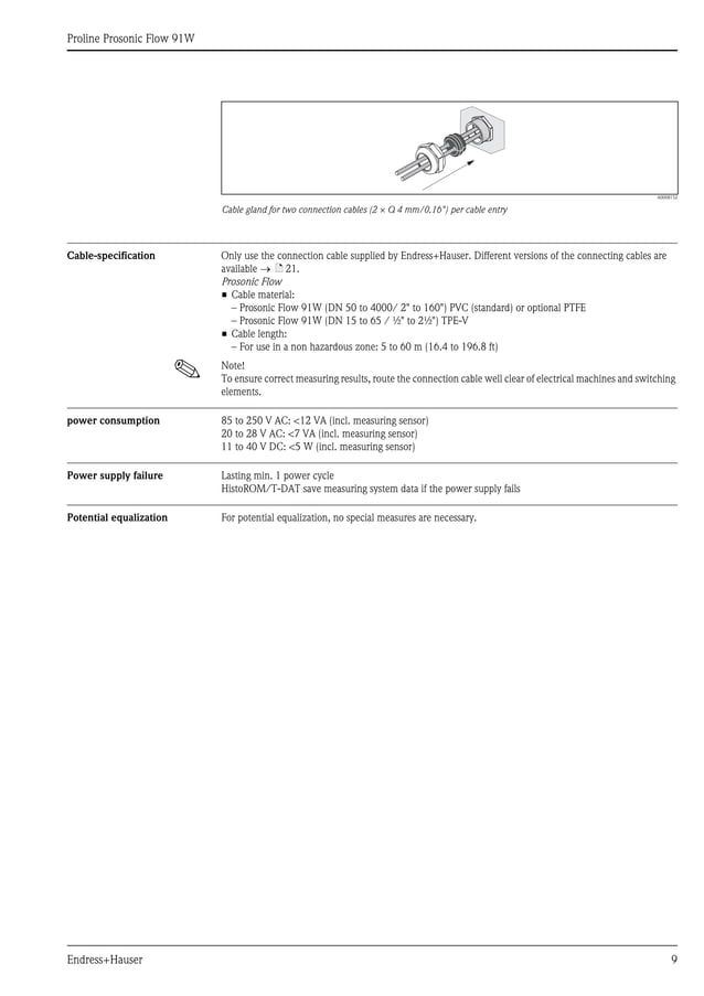 Proline prosonic flow 91 w endress+hauser datasheet-ultrasonic ...