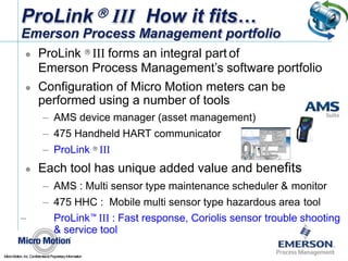 MicroMotion Coriolis ProLink III Slide.pptx