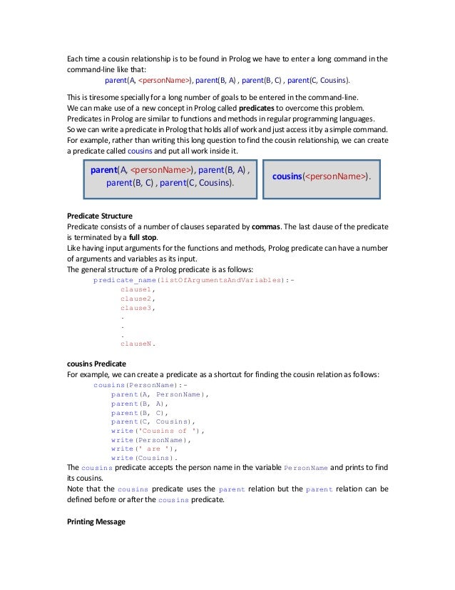 Introduction to Prolog (PROramming in LOGic)