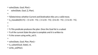 8 puzzle problem in PROLOG programming Language | PPTX