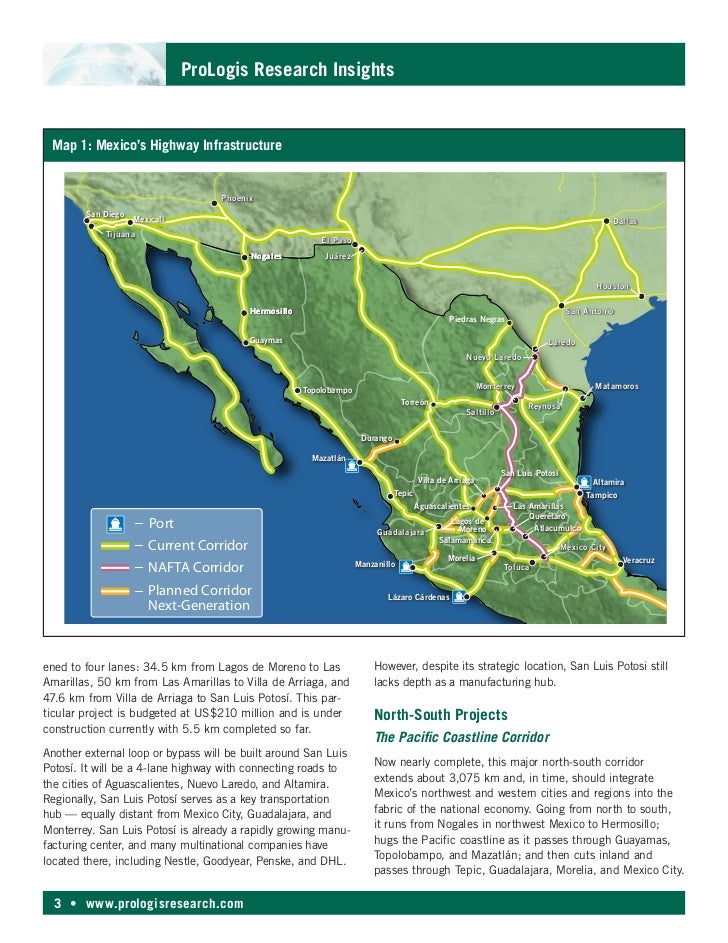Mexico's Evolving Network of Modern Interstate Roadways, Winter 2011