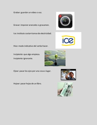 Mi Diccionario de palabras homógrafas y homófanas | DOCX
