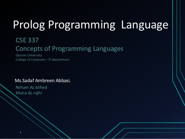 Prolog Programming Language Prolog Programming Language