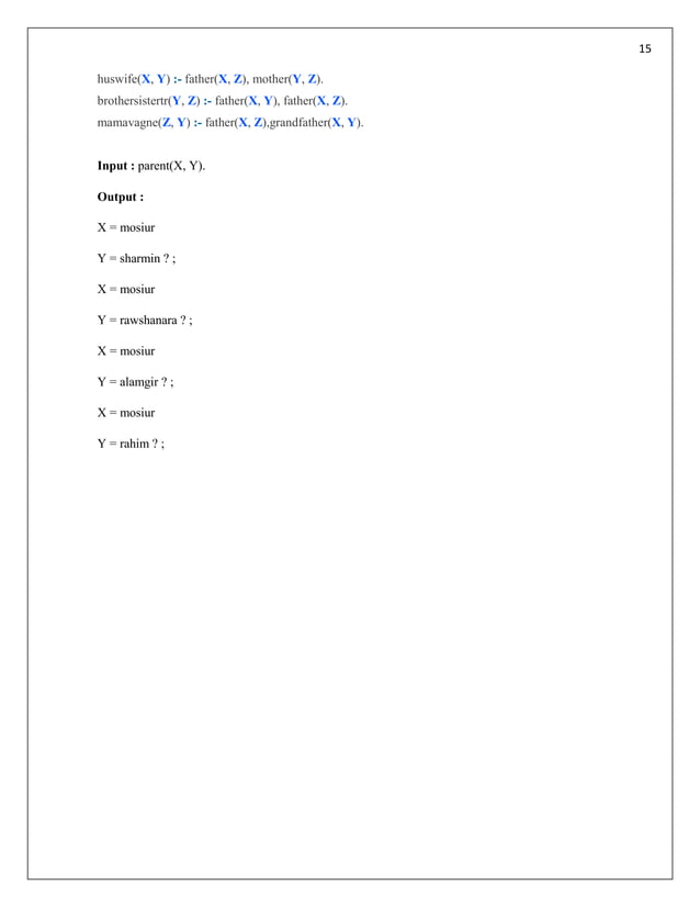 Lab Report For Prolog Program In Artificial Intelligence Pdf