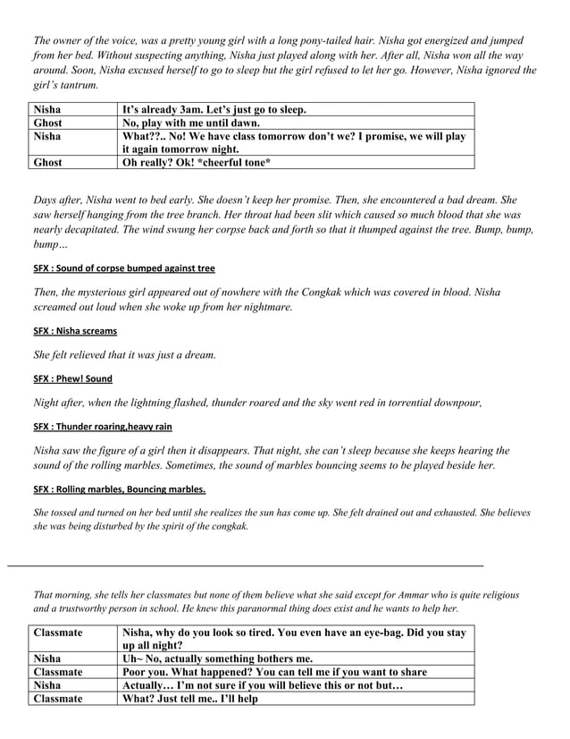 Radio Drama Script Congkak | PDF