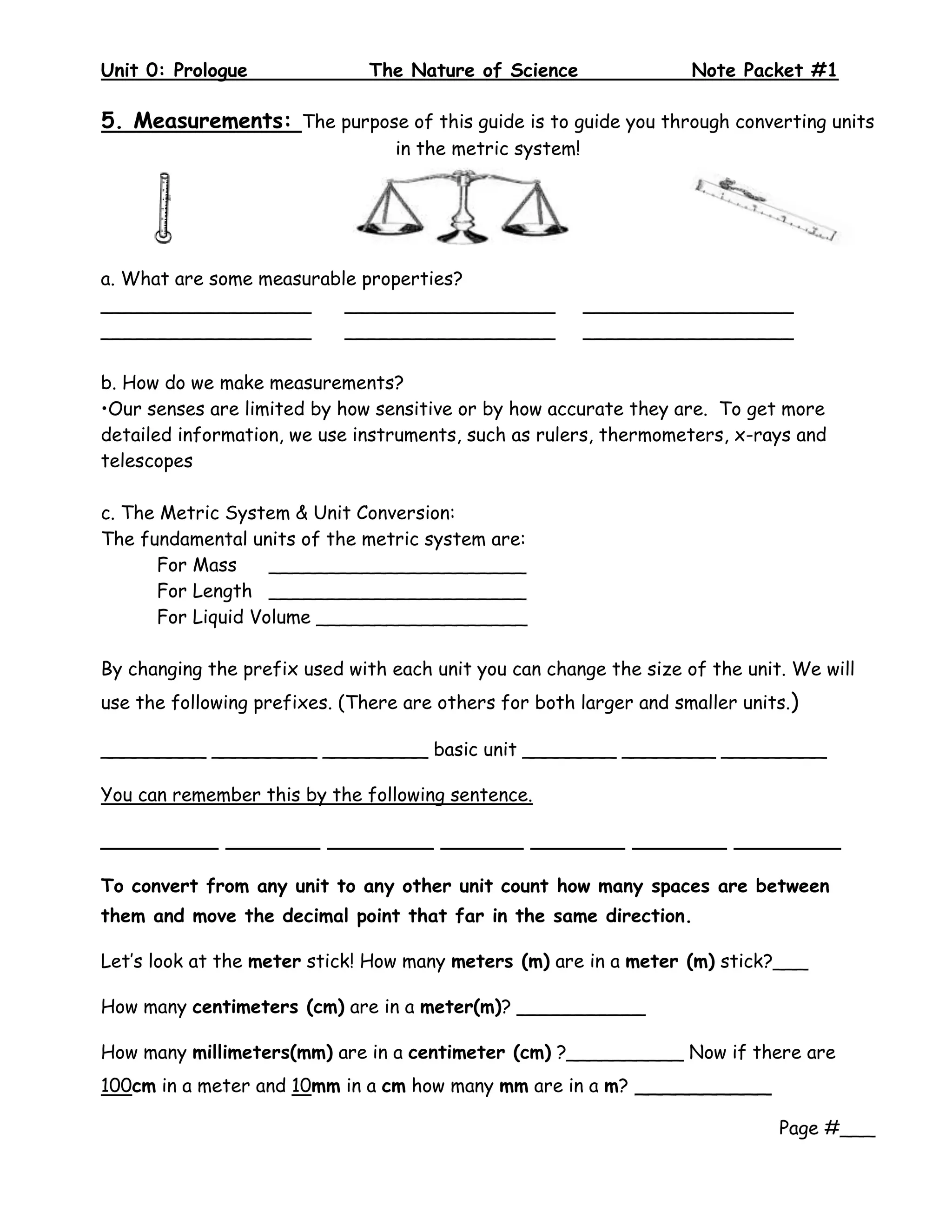 Prologue Note Packet 1 Handout (Blue) | DOC