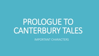 Prologue to canterbury tales | PPTX