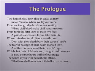 Prologue Romeo And Juliet Rhyme Scheme