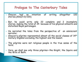 Prologue to the canterbury tales | PPTX