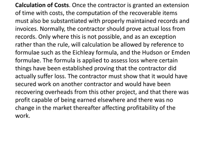Prolongation cost calculation | PPTX