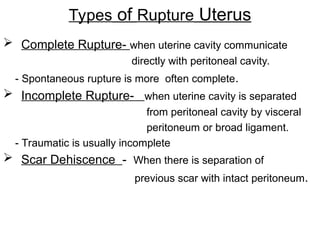prolonged labour obstructed labour, rupture uterus | PPT