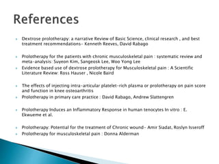 PROLOTHERAPY IN REHABILITATION & EVIDENCE.pptx | Death, Injury, or ...