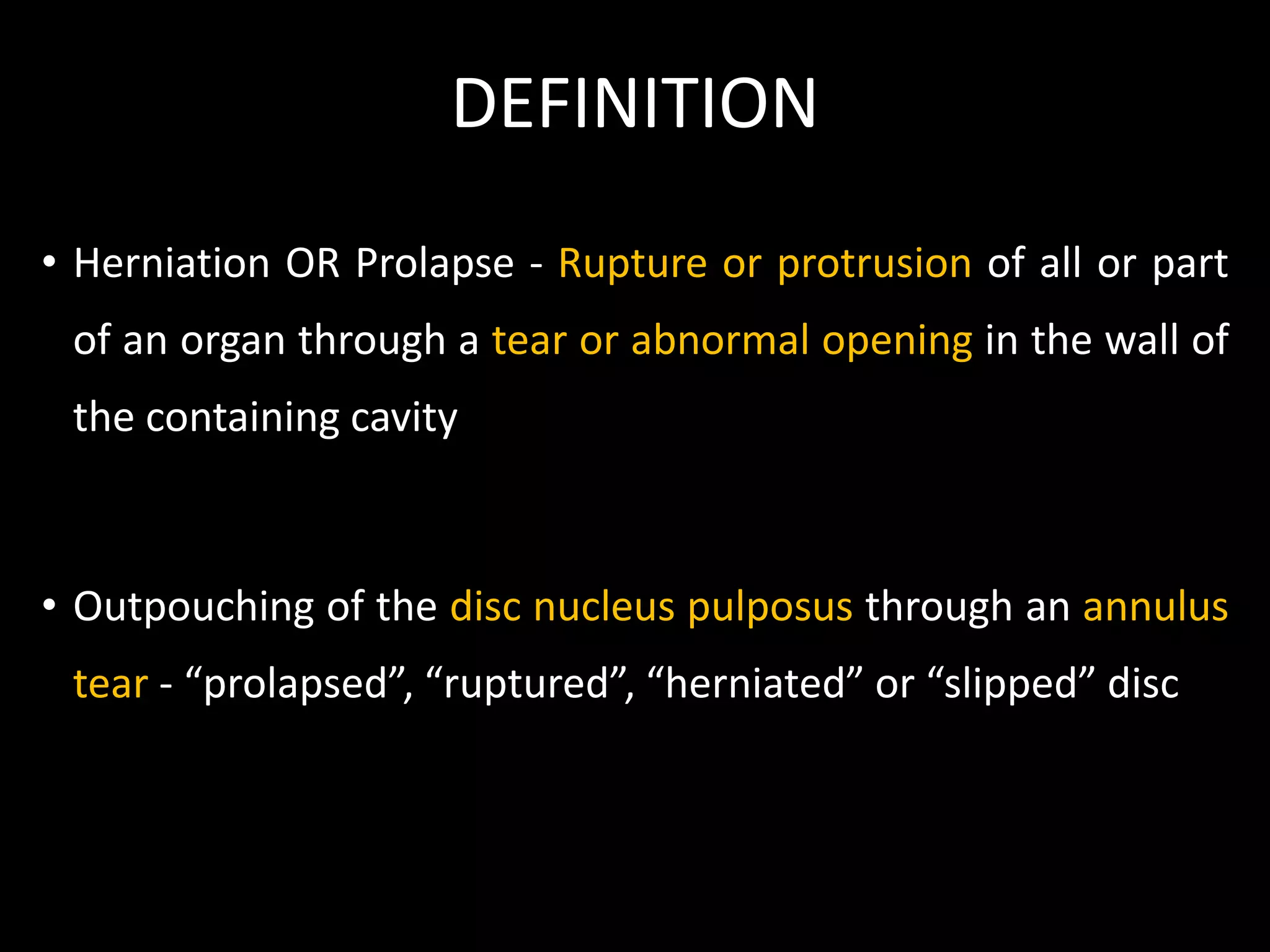 Prolpased inter vertebral disc (pivd) | PPTX