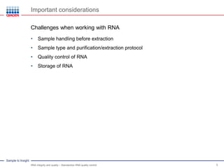RNA integrity and quality - Standardize RNA quality control | PDF