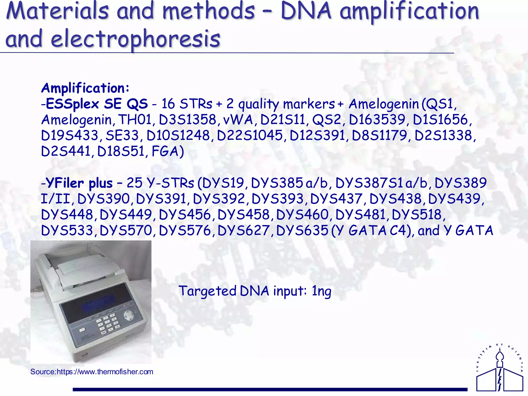 Assessment of Y chromosome degradation level using the Investigator ...