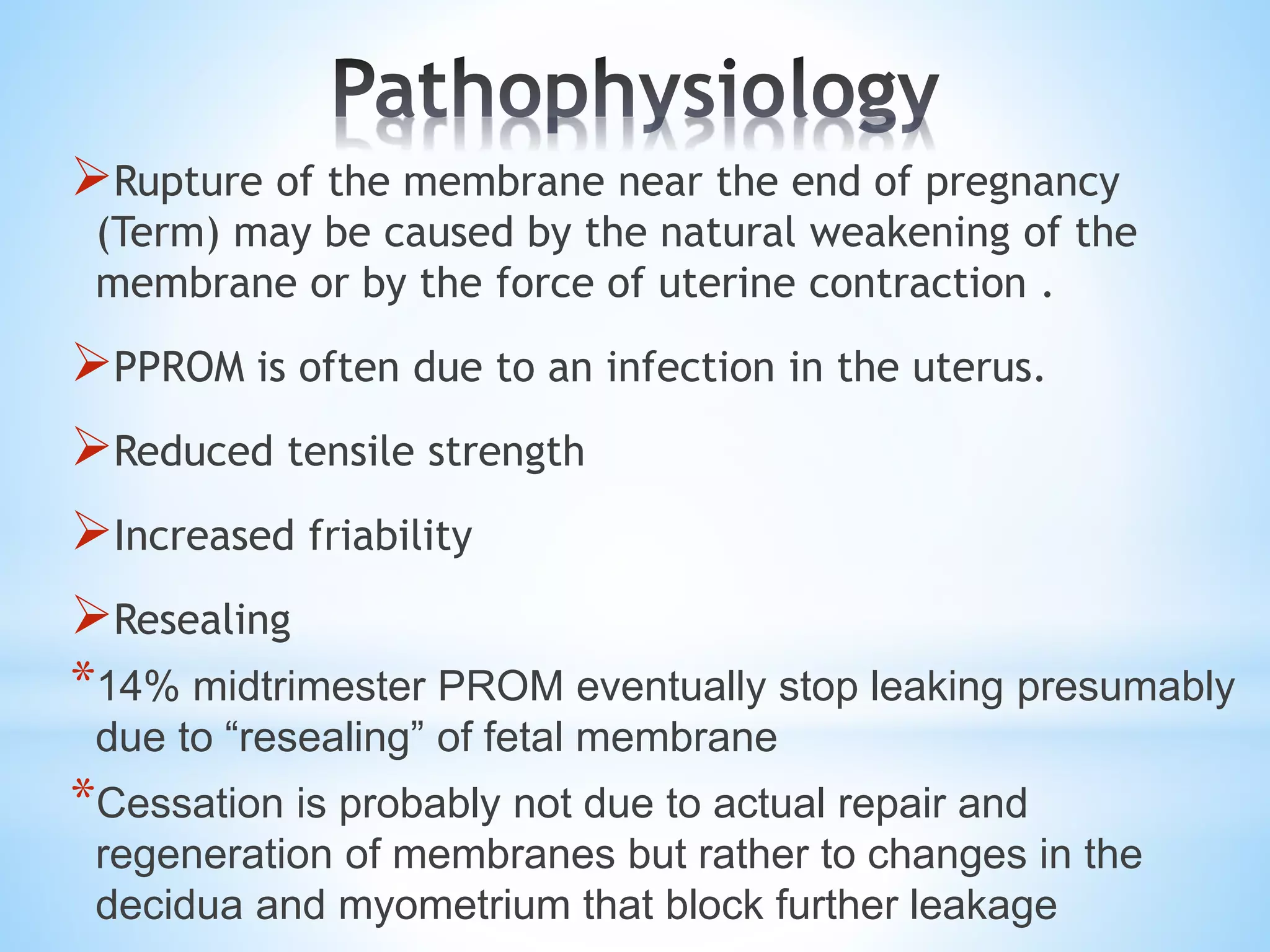 Prelabour Rupture of Membrane (PROM) by Sunil Kumar Daha | PPTX