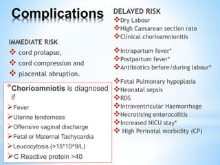 Prelabour Rupture of Membrane (PROM) by Sunil Kumar Daha | PPTX